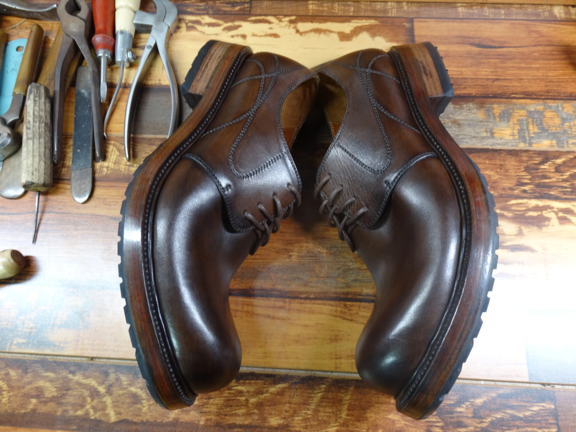 Sipriks Mens Goodyear Welted Dress Shoes Dark Brown Calf Leather ...