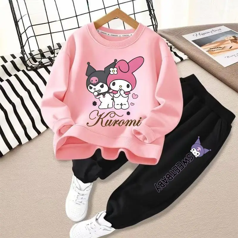 Sanrio-Kuromi-Cartoon-Print-Children-s-Clothing-Sets-Girls-Sweashirt ...
