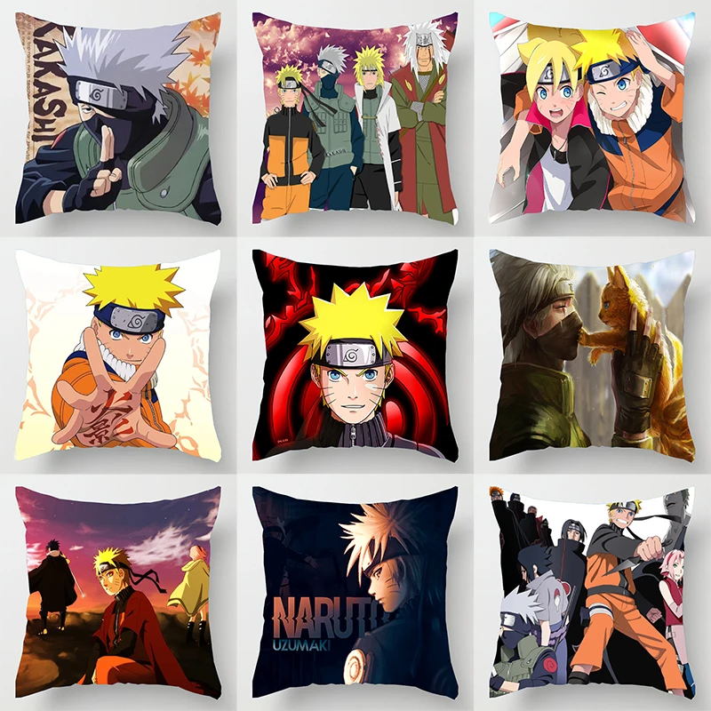 Cartoon-Anime-Naruto-Pillowcase-Uzumaki-Naruto-Kakashi-Uchiha-Sasuke ...