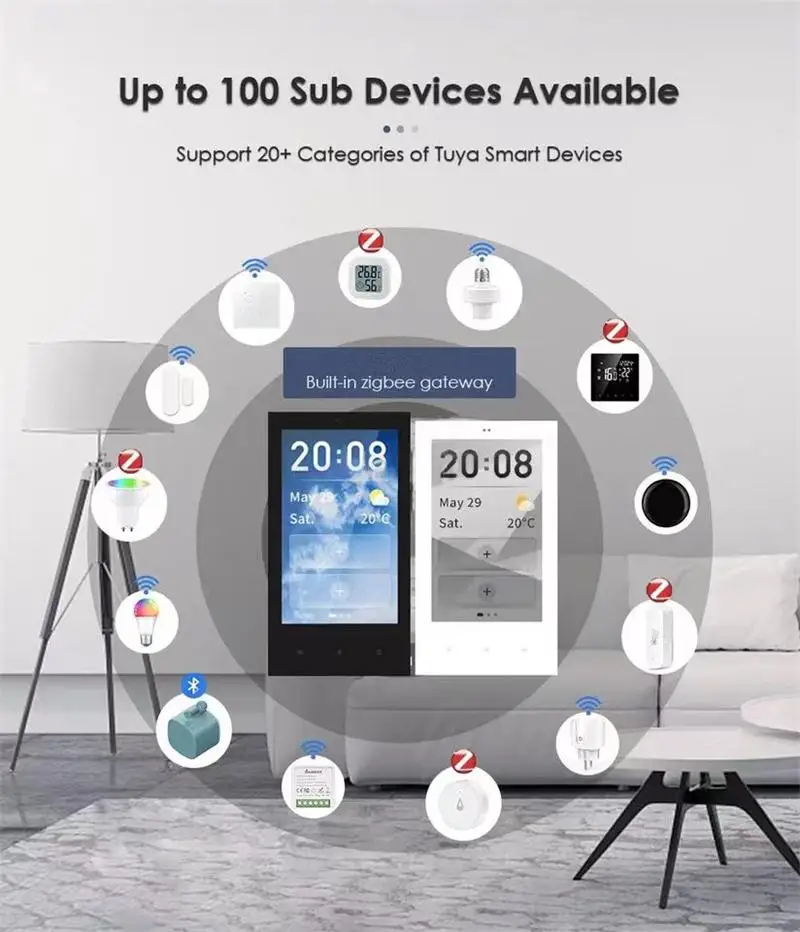 US-4-inch-Hd-Tuya-Wireless-Wall-Mount-Multi-touch-Screen-Built-in-1w ...