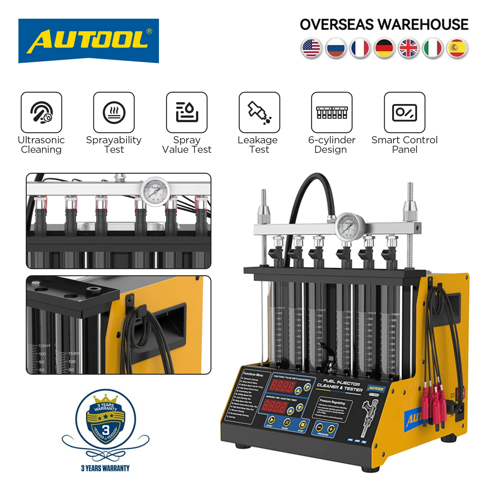 AUTOOL-CT200-Car-Injector-Tester-Fuel-Injector-Nozzle-Cleaner-Auto ...