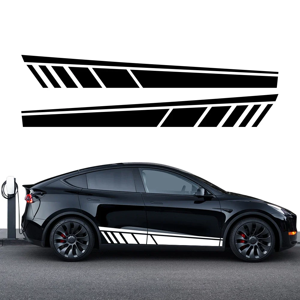 2Pcs Car Door Side Stickers For Tesla Model Y Car Waterproof Vinyl Film ...