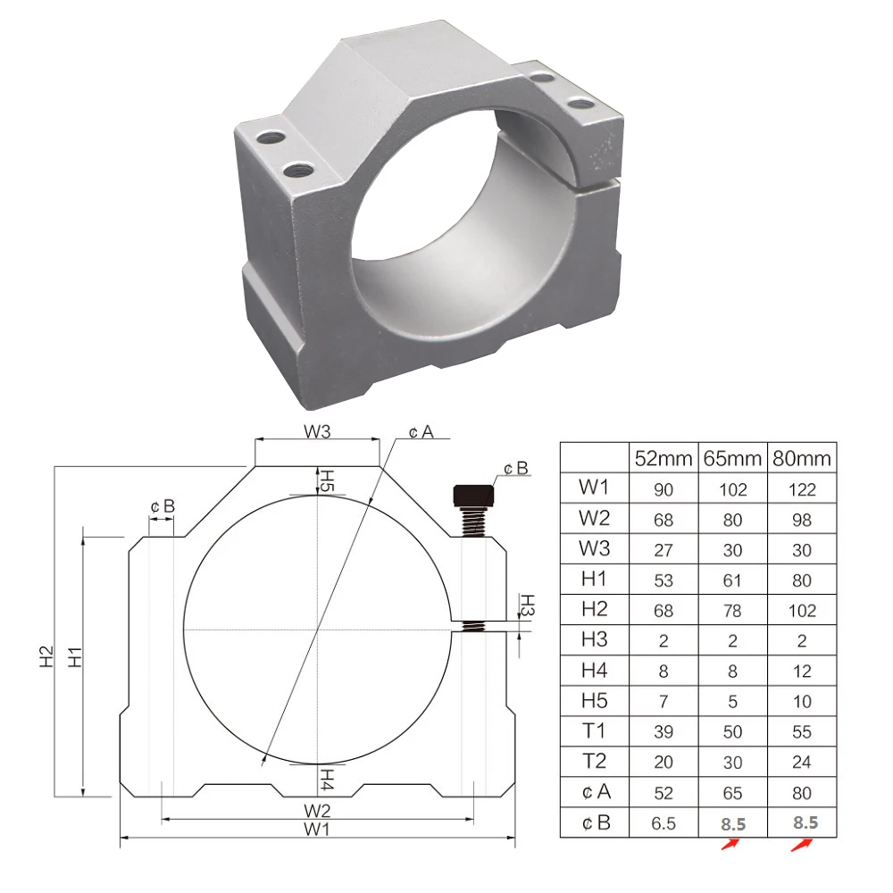 Soporte de abrazadera de husillo CNC de aluminio, soporte de montaje de ...
