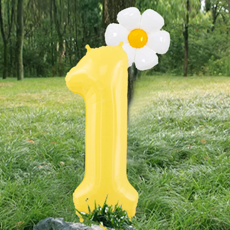 2pcs-White-Daisy-Balloons-Set-Macaron-Yellow-40inch-Number-Balloon-0-9 ...