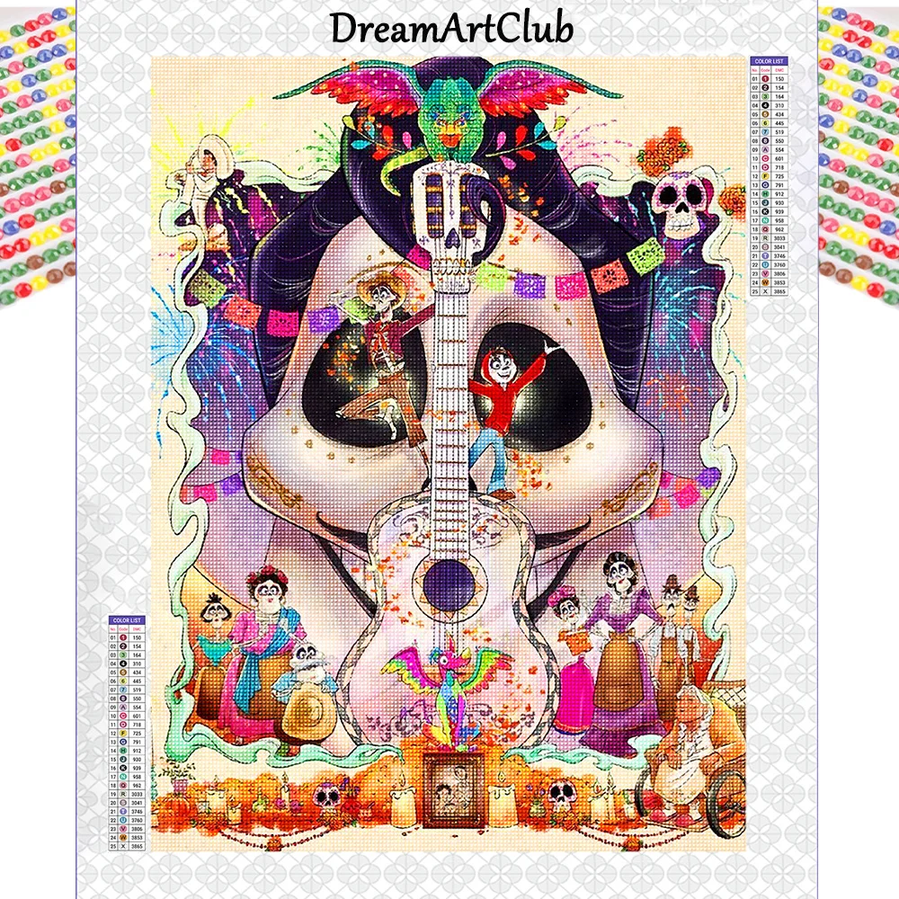 Disney Coco Movie 2025 New Diamond Painting Art Day Of The Dead Miguel ...