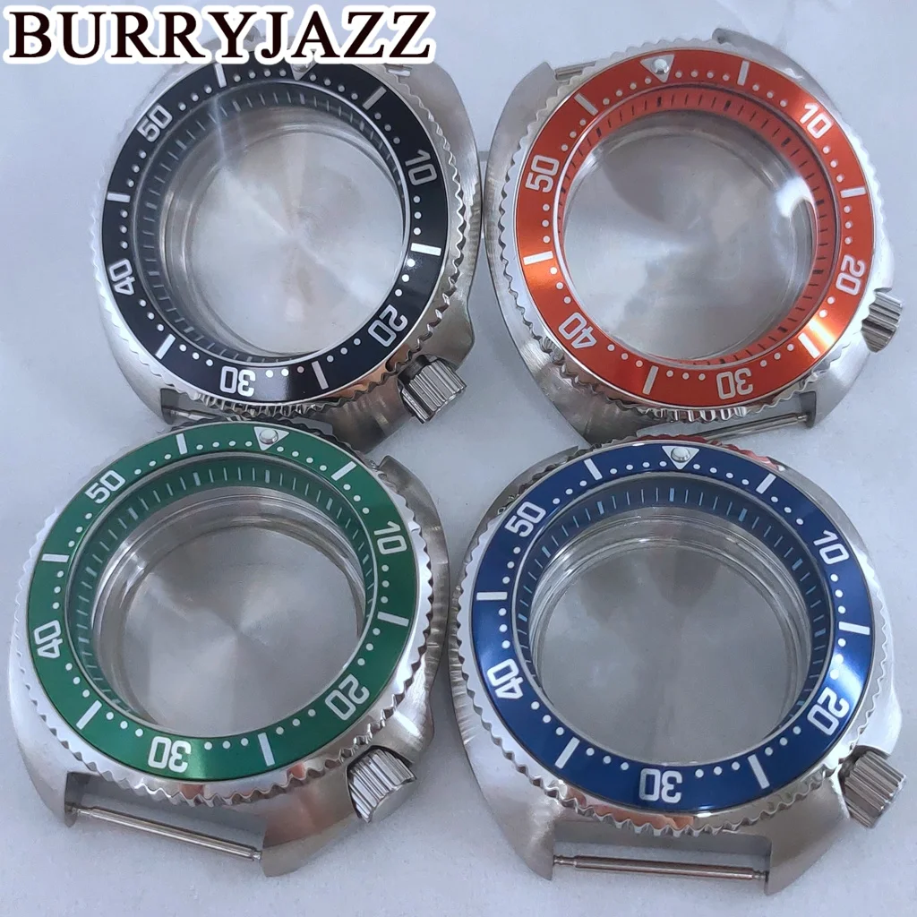 BURRYJAZZ-44mm-Silver-Stainless-Steel-Watch-Case-Black-Blue-Green ...