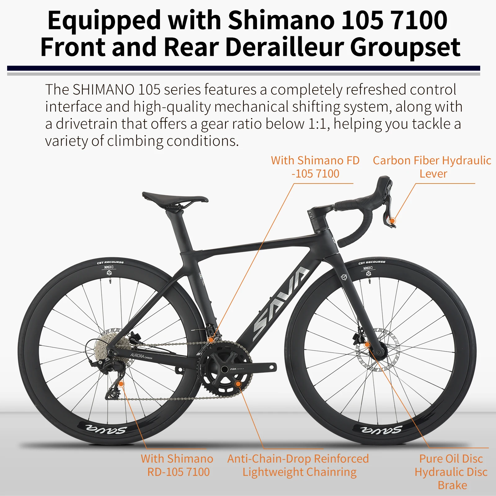 SAVA-A7L-Carbon-Fiber-Road-Bike-with-SENSAH-7120-Kit-24-Speed-Road-Bike ...