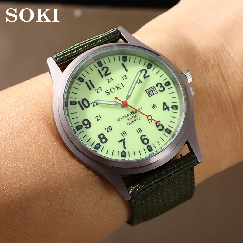 SOKI-reloj-de-cuarzo-con-correa-de-nailon-para-hombre-cron-grafo ...