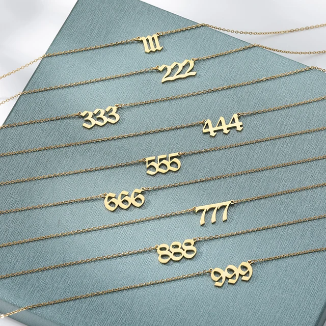 Cycling Seat Angel Number Necklace - Stainless Steel Numerology Jewelry ...