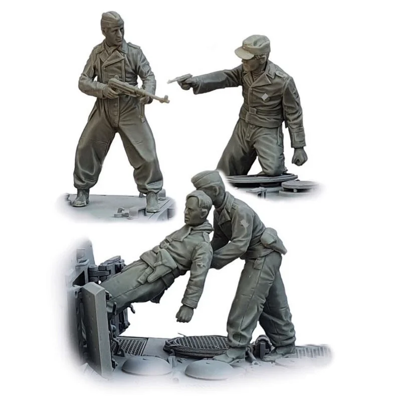 1-35-Scale-Resin-Figure-Model-Kit-World-War-II-Military-Armored-Force-4 ...