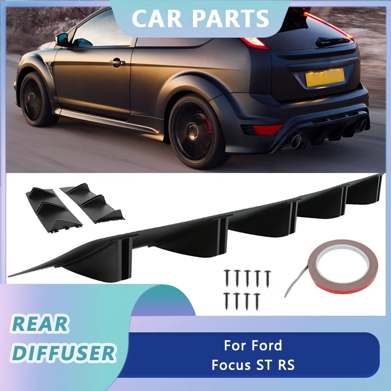 For Ford Focus ST RS Rear Bumper Lip Diffuser Spoiler Splitter Shark 5 ...