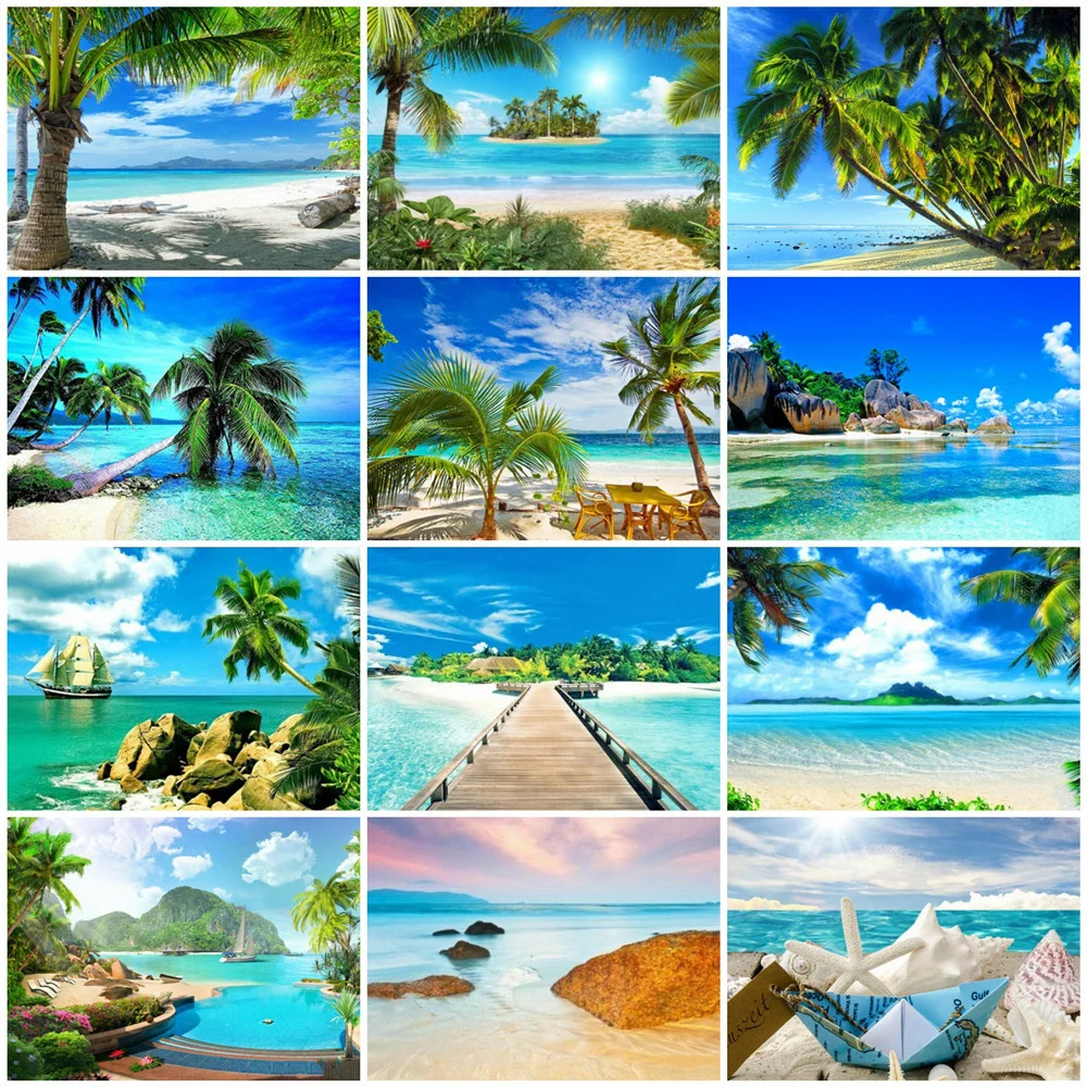 Momoart-Paint-By-Numbe-Seaside-Landscape-Dawing-Kits-On-Canvas-Coloing ...