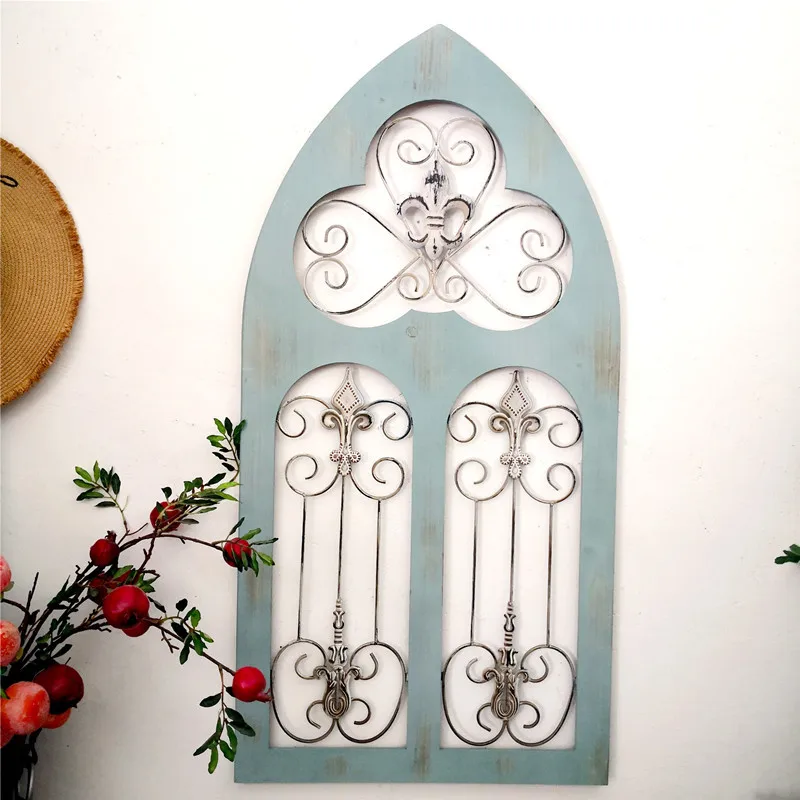 112x56cm Rustic Wood Metal Faux Window Frame Panel: Real-World Use ...