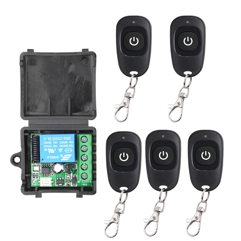 433Mhz-Universal-Wireless-Remote-Control-Switch-DC-12V-1CH-Relay-Receiver-Module-RF-EV1527 ...