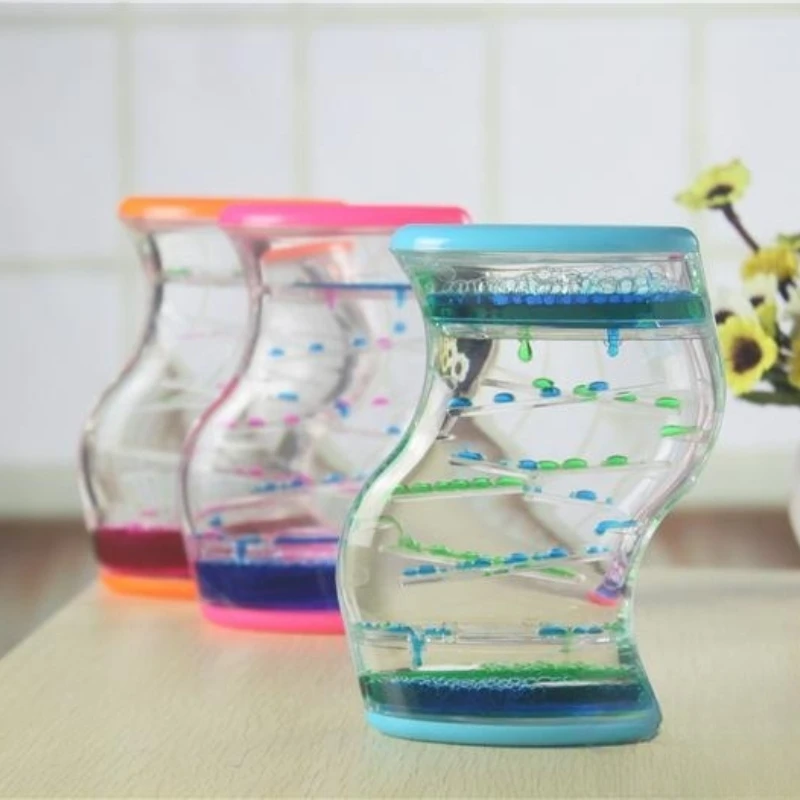 New-S-Shape-Oil-Drop-Liquid-Hourglass-Acrylic-Sand-Clock-Home-Ornaments ...