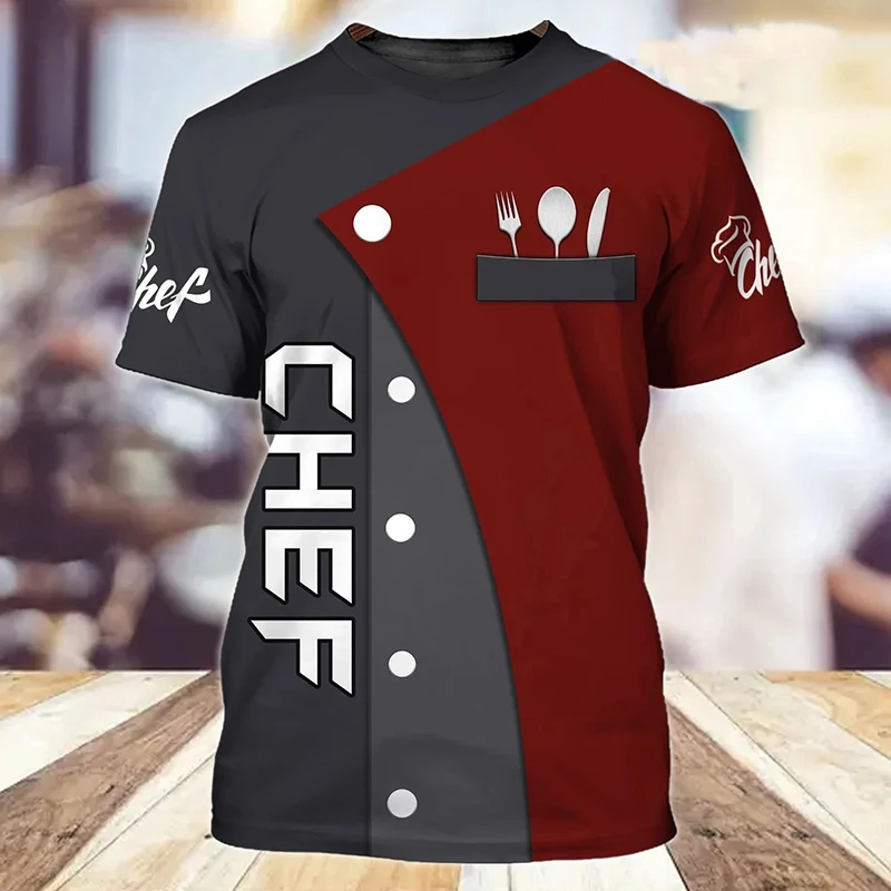 Camisa-de-Chef-para-hombre-camisetas-con-estampado-3D-personalizado ...