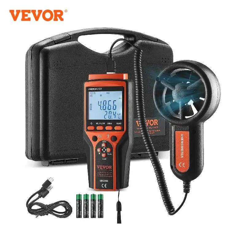 VEVOR-Split-Handheld-Anemometer-Digital-Wind-Speed-CFM-Meter-Gauge ...