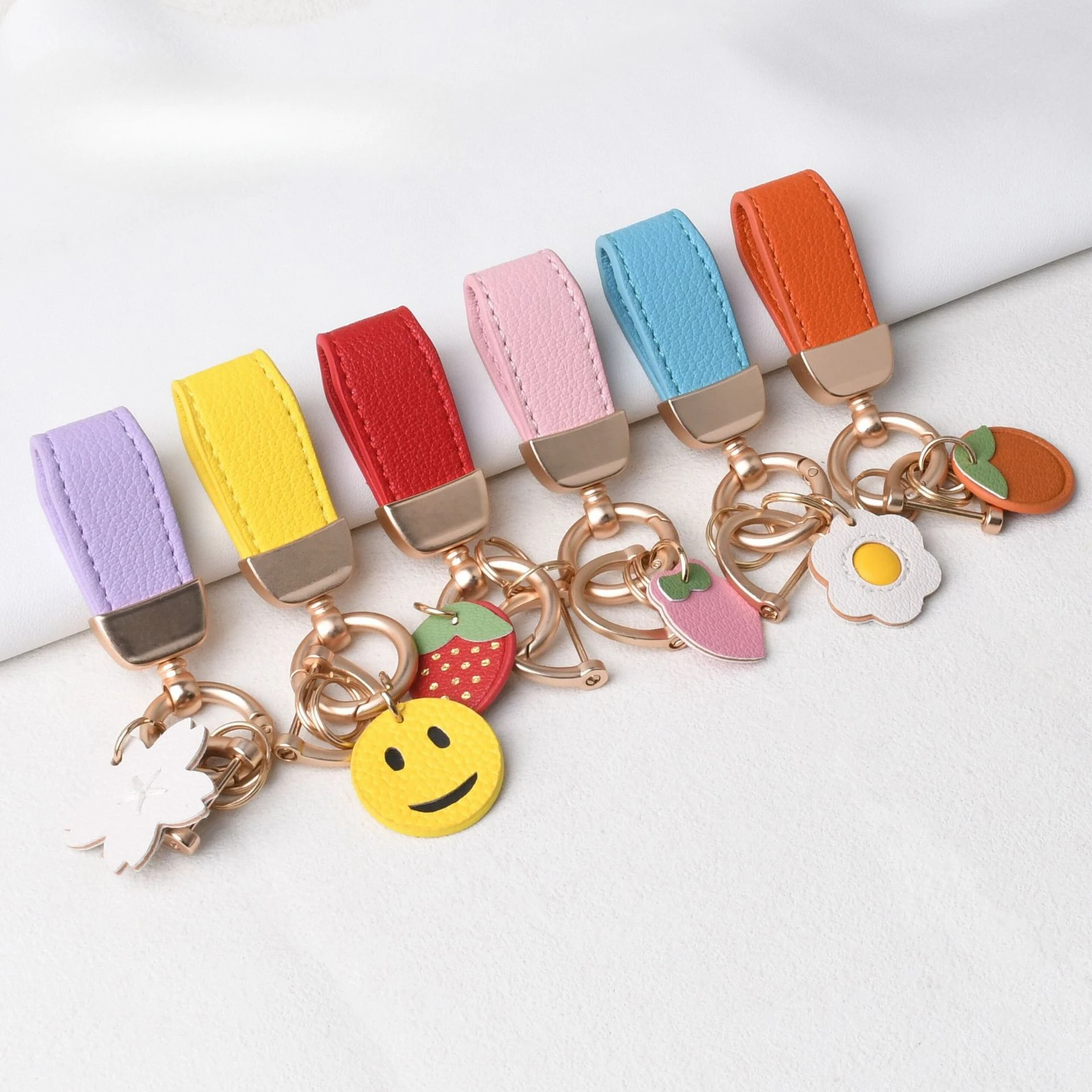 Internet-celebrity-colorful-mini-sheepskin-car-keychain-short-keychain ...