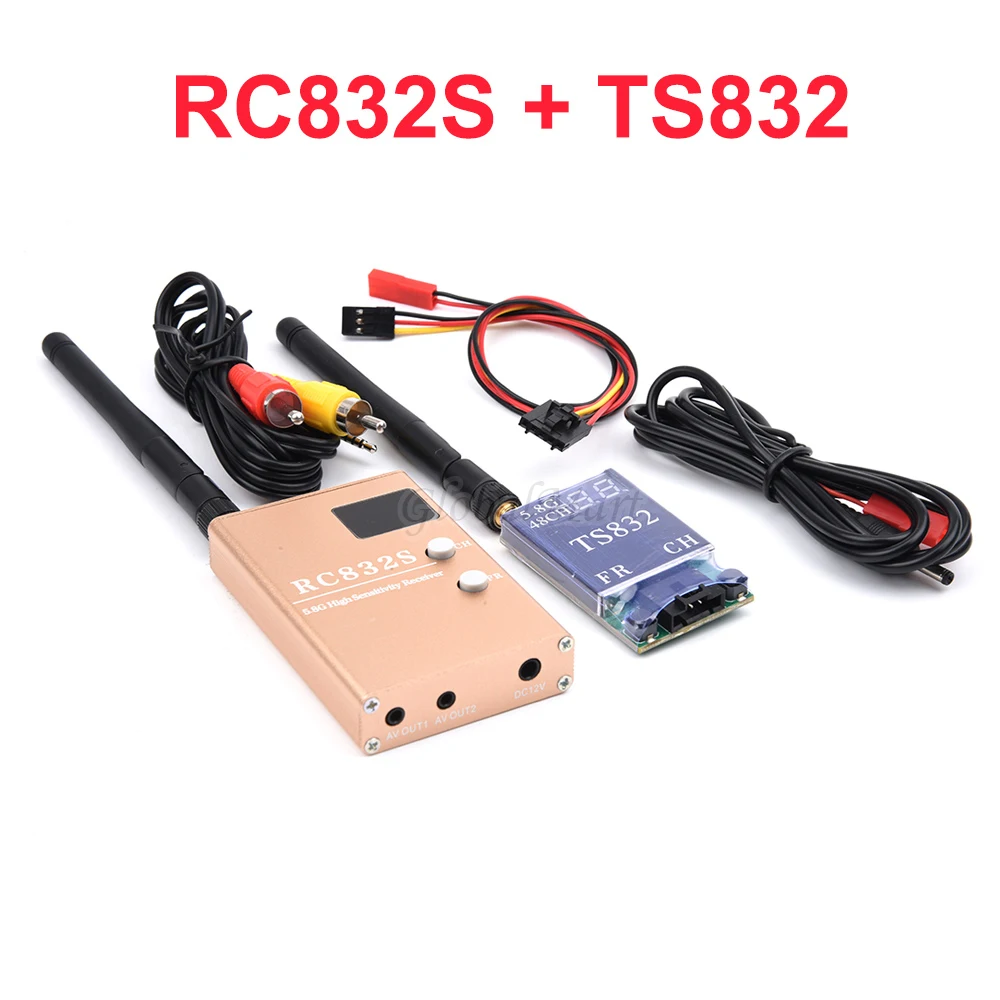 FPV-48CH-5-8G-600mw-5km-Wireless-AV-Transmitter-TS832-Receiver-RC832 ...