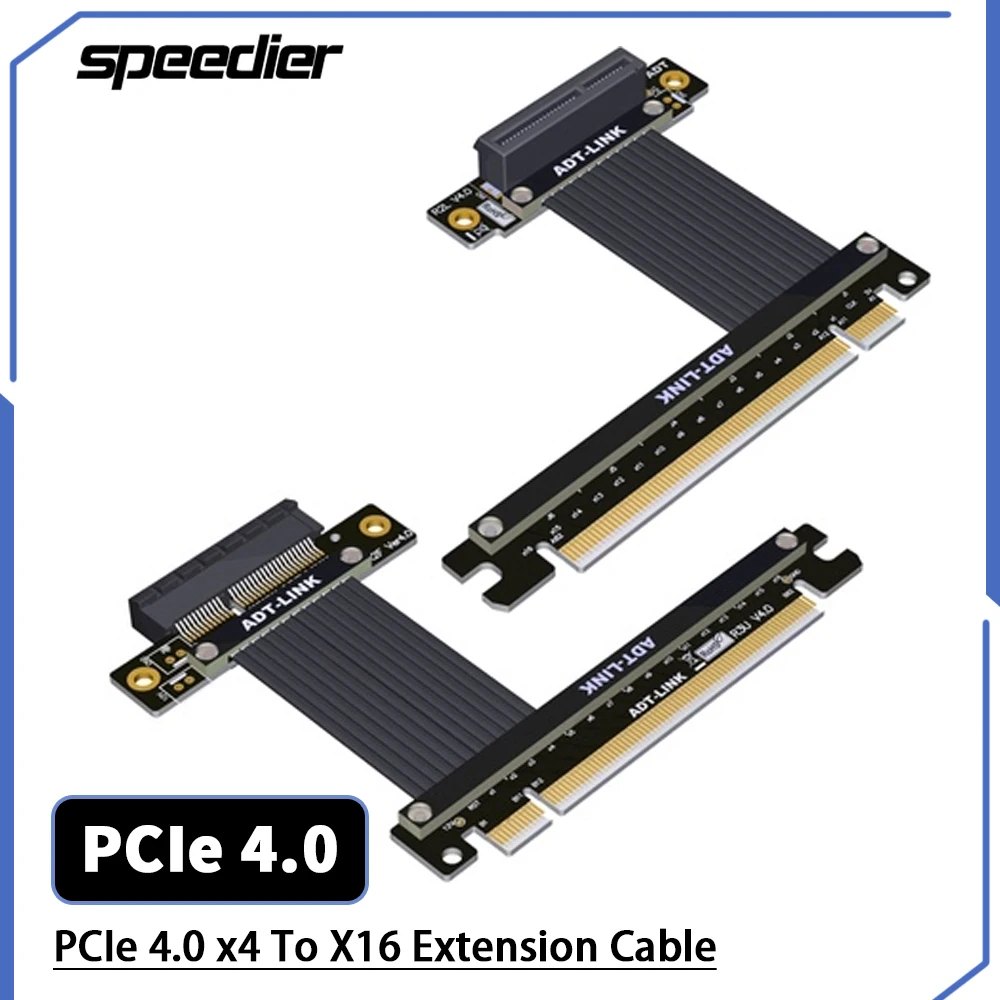 Riser-PCIe-4-0-x4-To-X16-Extension-Cable-PCI-Express-Gen4-4x-16x ...