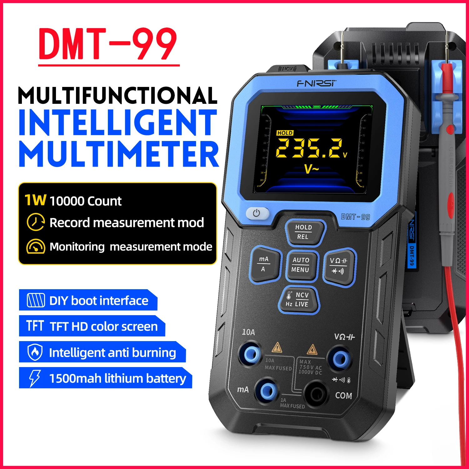 FNIRSI-DMT-99-Digital-Multimeter-9999-Counts-Smart-Professional-Tester ...