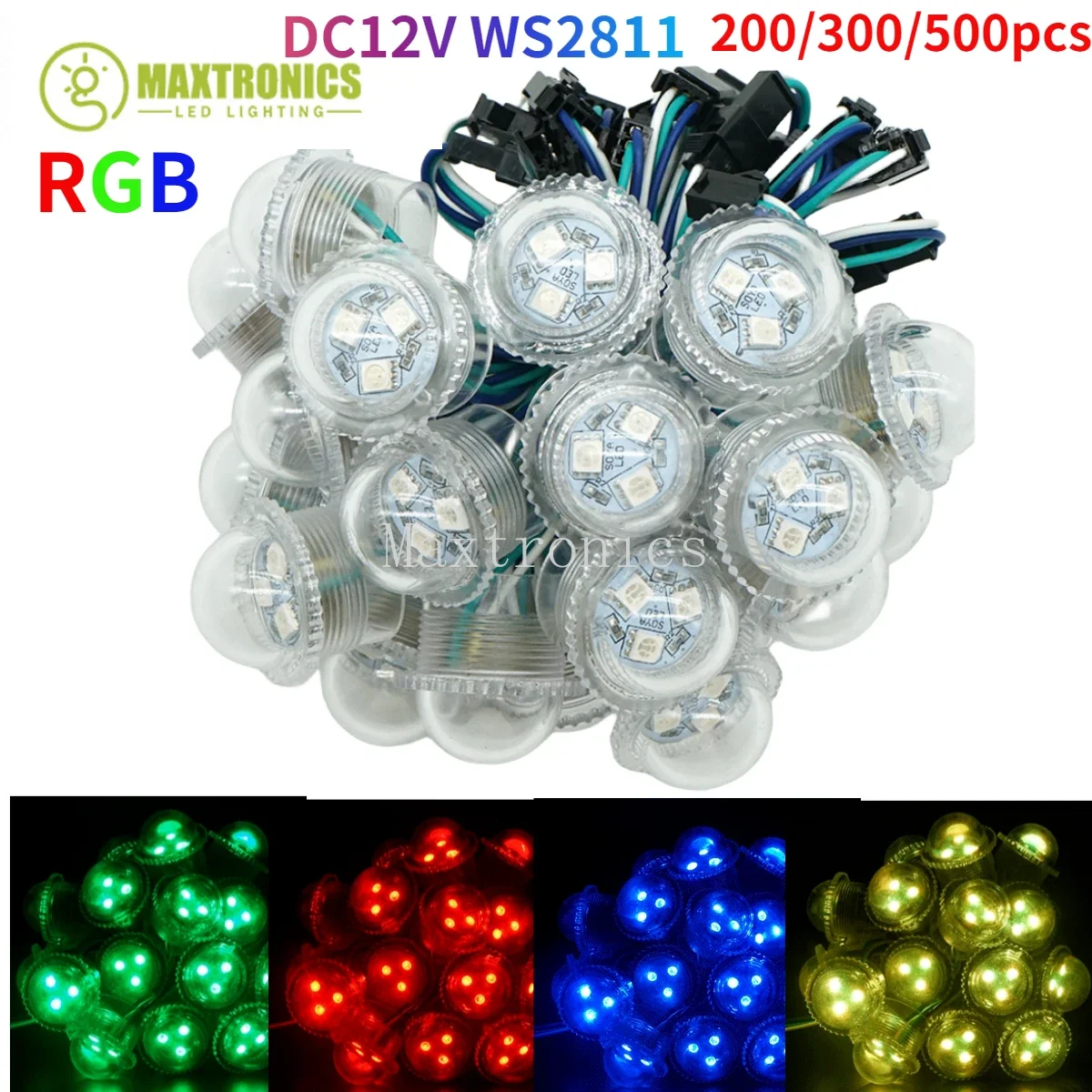 M-dulo-LED-WS2811-de-3-puntos-de-luz-carcasa-transparente-Chips-RGB ...