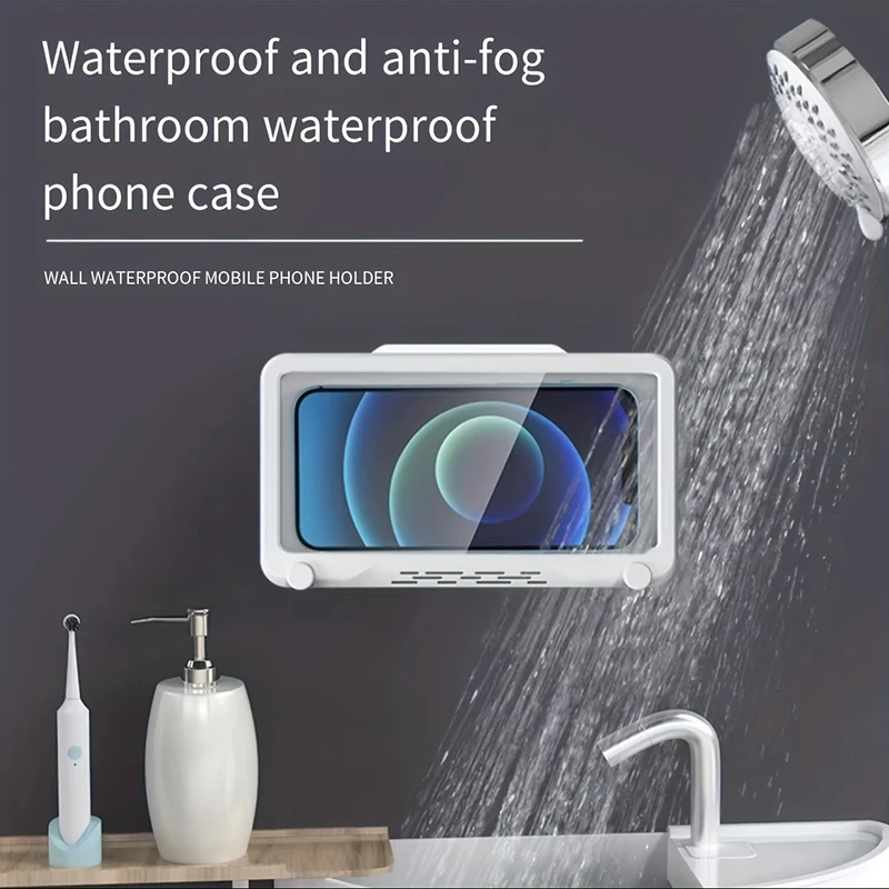 Bathroom-Waterproof-Phone-Bracket-Home-Wall-Phone-Case-Stand-Box-Shower ...