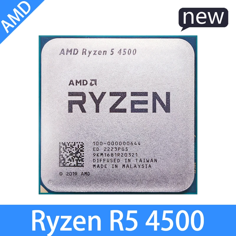 Processador AMD Ryzen 5 4500 NOVO R5 4500 CPU de 3,6 GHz 6 núcleos e 12 thread 7NM L3 = 8M 100 ...