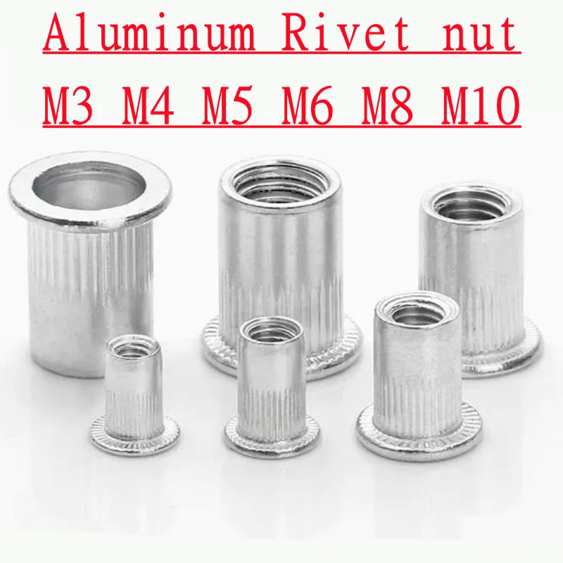 20 50 stücke Aluminium Niet mutter m3 m4 m5 m6 m8 m10 m12 Flach kopf ...