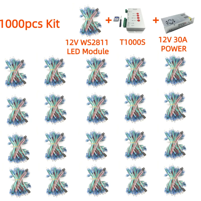 1000Pcs-DC5V-12V-WS2811-IC-Full-Color-Pixel-LED-Module-Waterproof ...