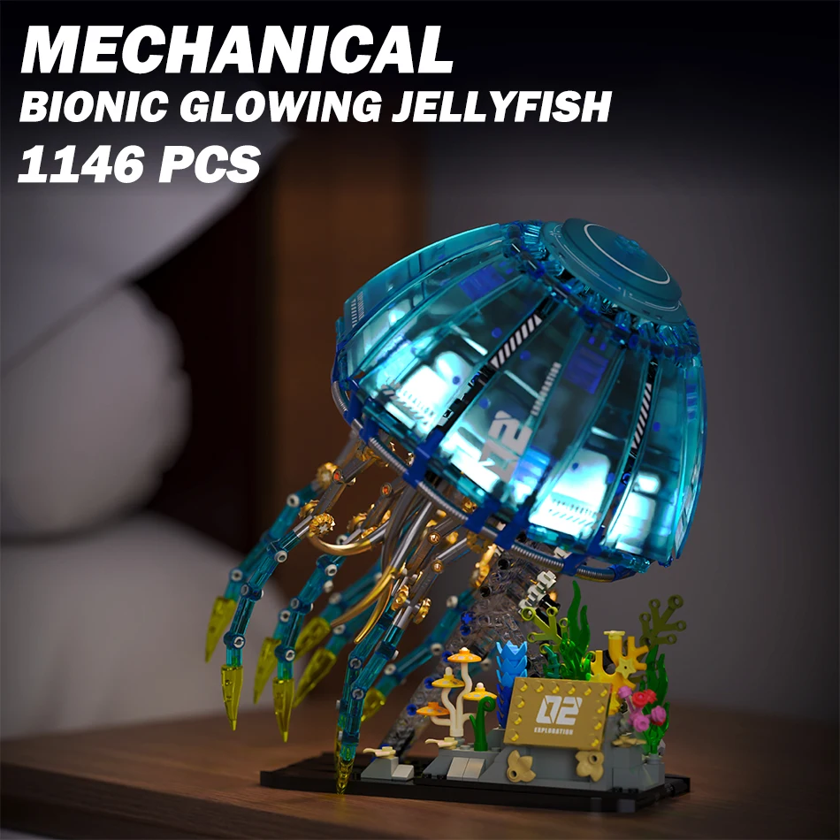 MOC Mechanical Bionic Glowing Jellyfish Model Building Blocks with ...