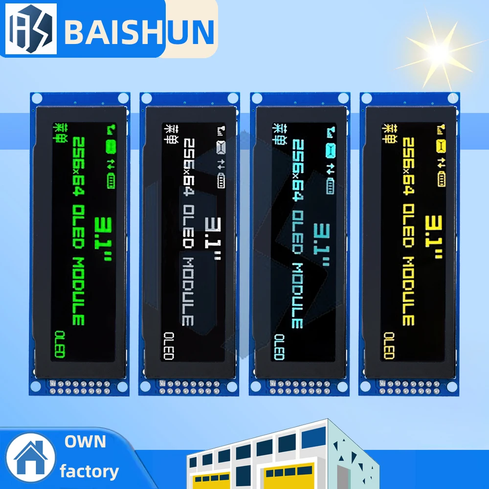 Real OLED Display 3.12" 256*64 25664 Dots Graphic LCD Module Display ...