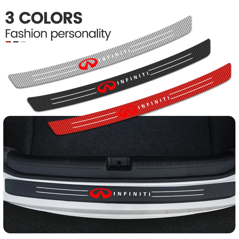 1pcs Car Trunk Rear Bumper Carbon Fiber Protection Sticker For Infiniti ...
