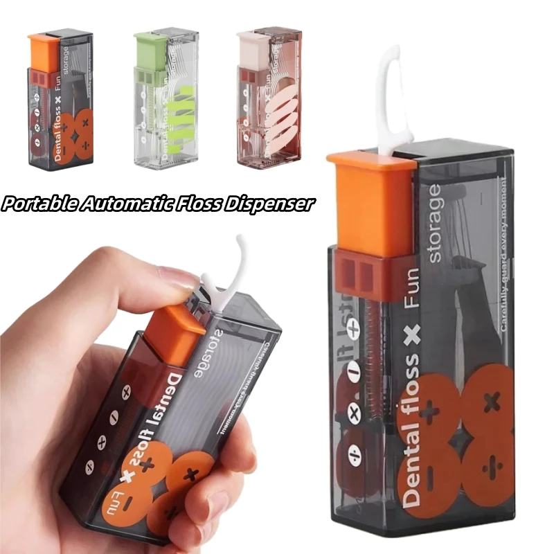 Portable Automatic Floss Dispenser 10Pcs PreThreaded Floss Picks Auto ...