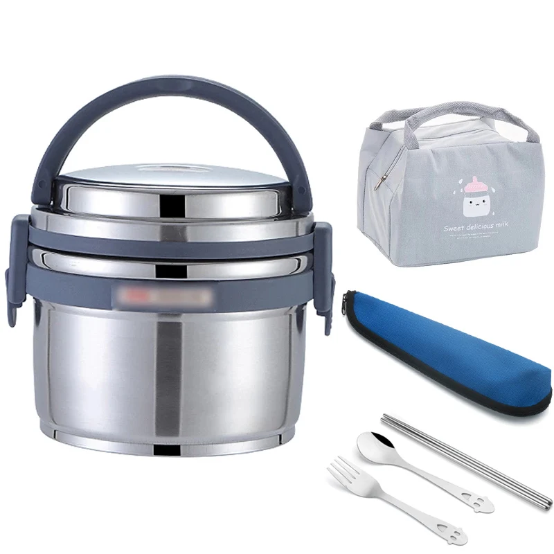 8 Hours Vacuum Thermal Lunch Box Double Wall Stainless Steel Bento Box ...