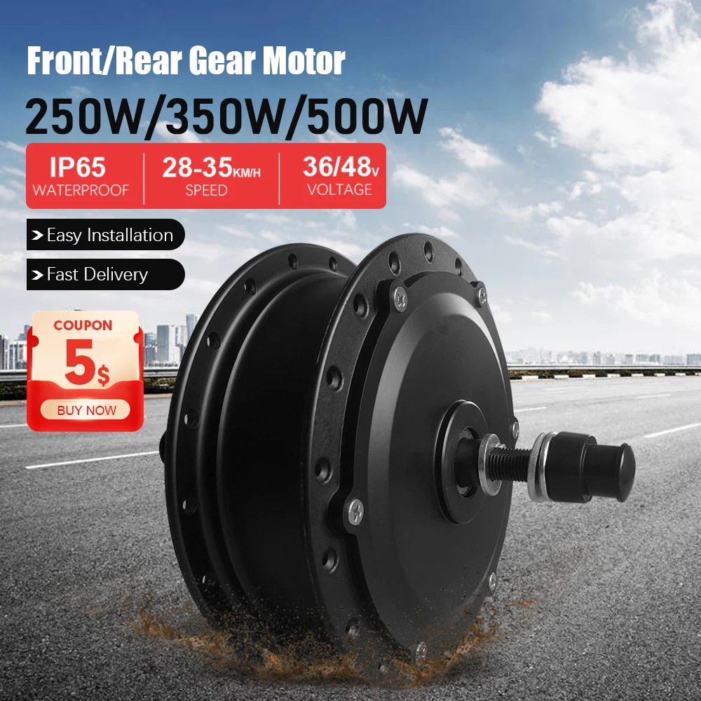 Ebike Motor 36V/48V 250W 350W 500W High Speed Brushless Gear Hub Motor ...