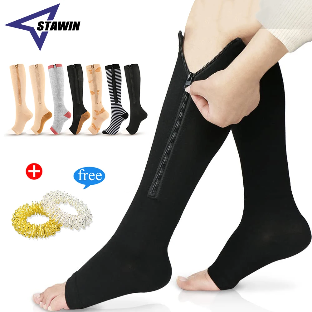 Copper Compression Sock Compression Stockings Zipper Compression Sock ...