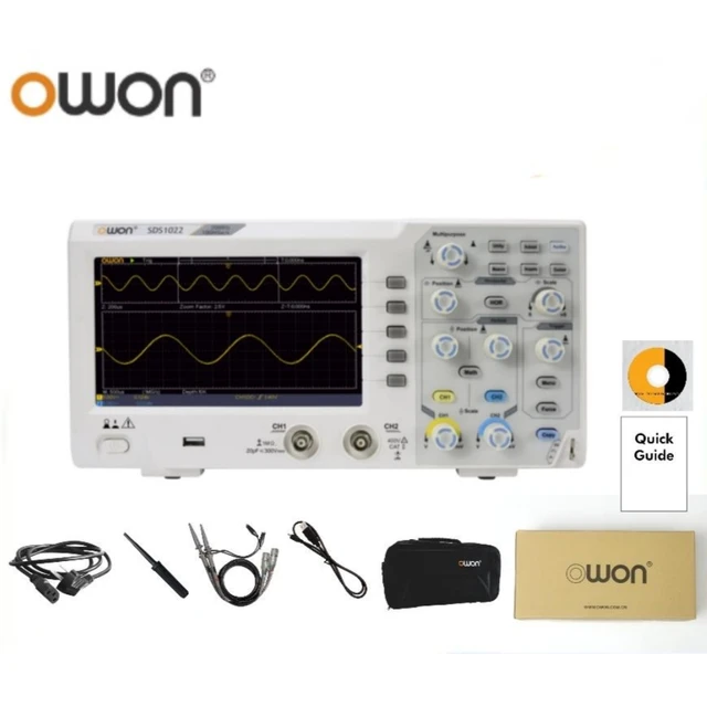 OWON SDS1102 Oscilloscope 2-Channel Digital Oscilloscopes, 42% OFF
