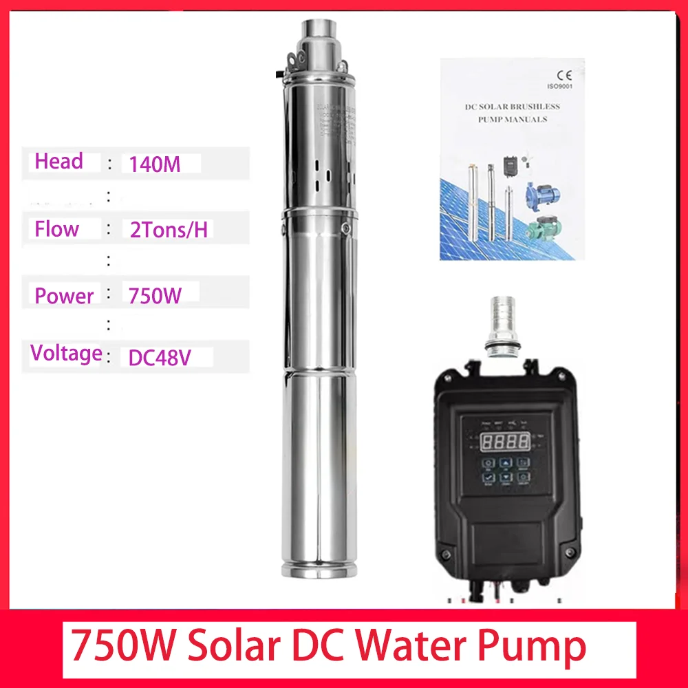 1HP-Solar-Drilling-Well-Pump-750W-DC48V-With-MPPT-Controller-Solar ...