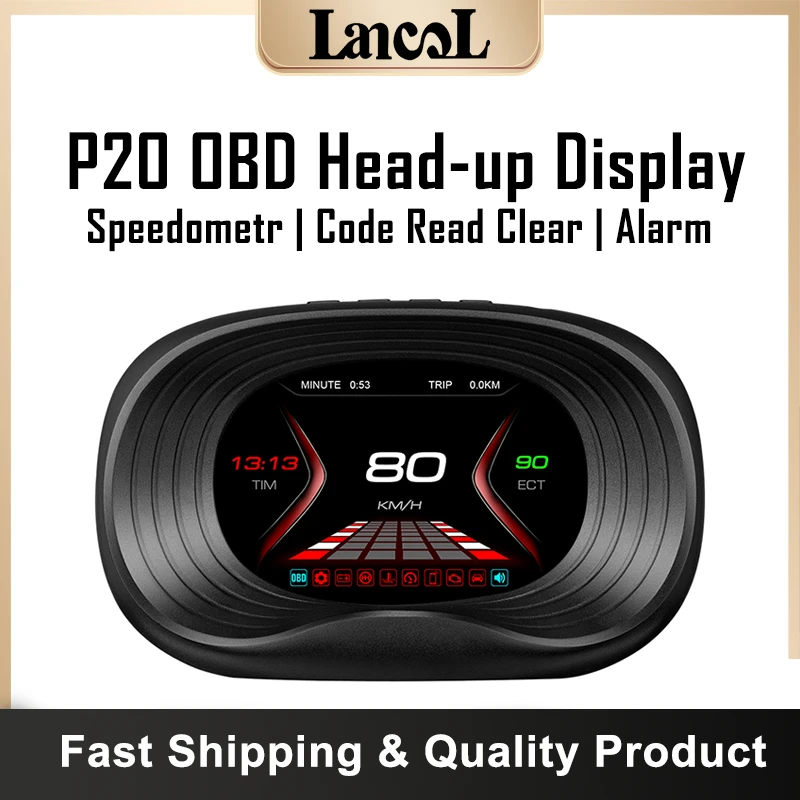 P20 Car HUD Display OBD System Head Up Display Car Gauge Speedometer ...