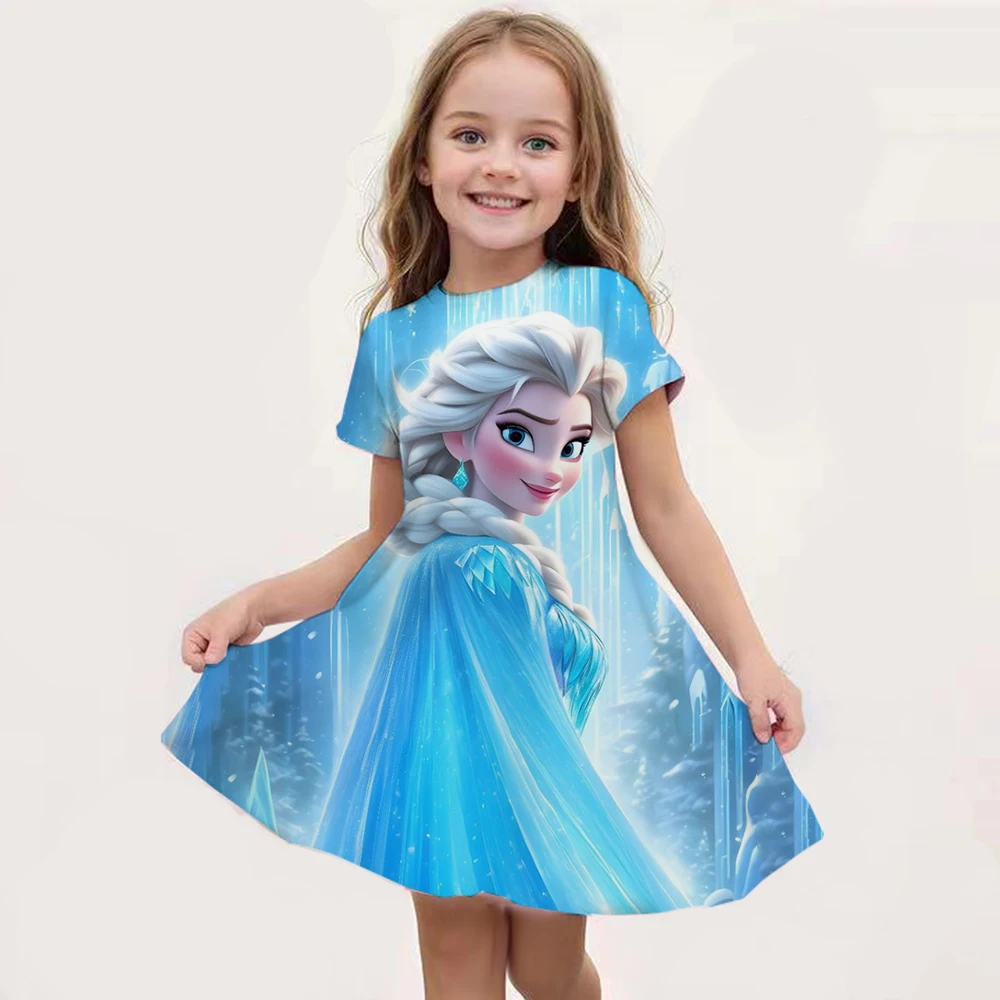Cartoon-Frozen-Disneyland-Trip-Casual-Dress-for-Little-Girl-Soft ...