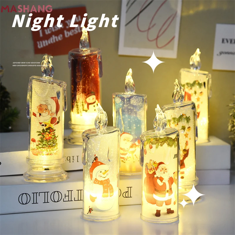 Crystal-Led-Christmas-Candle-Lights-Simulation-Flame-Electric-Candles ...