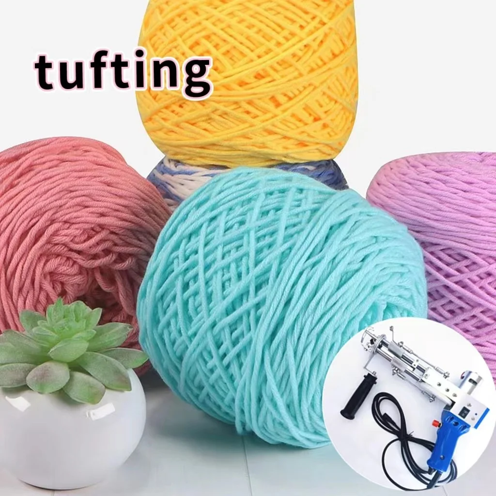 69 Colors 100M Solid Tufting Yarn 8Plys 5mm for Rug Cotton Thread ...