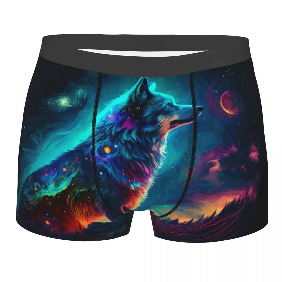 Male Funny Animal Wolf Underwear Boxer Briefs Soft Shorts Panties ...