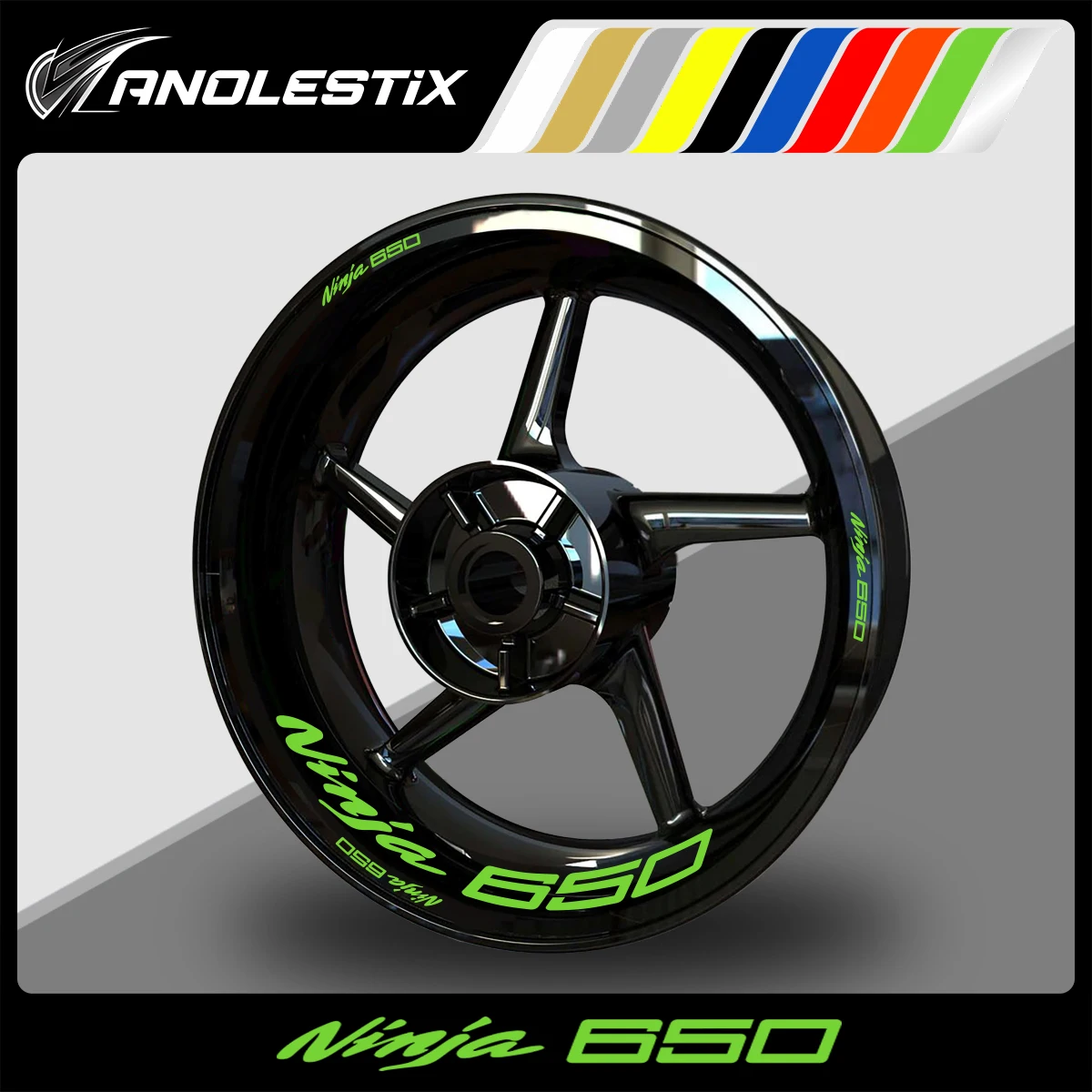 AnoleStix Reflective Motorcycle Wheel Sticker Hub Decal Rim Stripe Tape ...