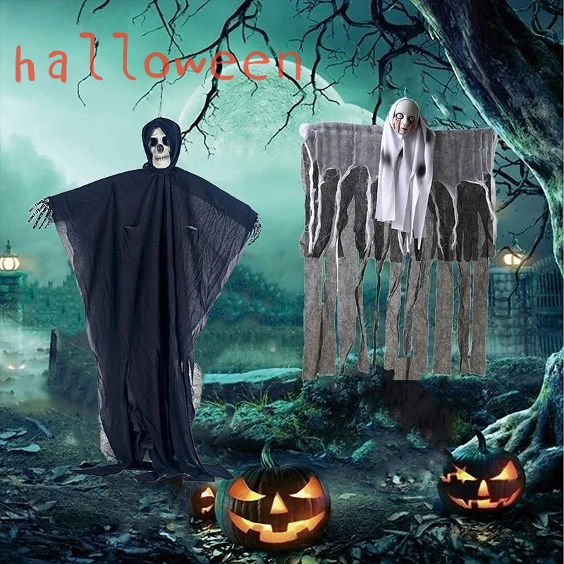 Halloween-hanging-ghost-clothes-skull-gauze-clothes-haunted-house-door ...