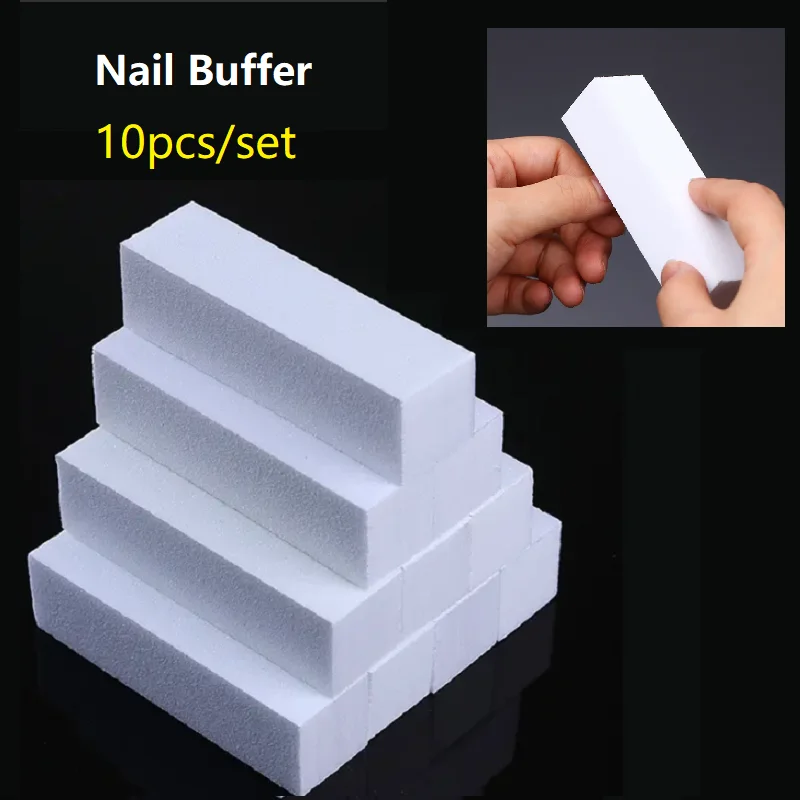 10pcs Nail File Buffer Block Sanding Pedicure Buffing Grind Nail ...