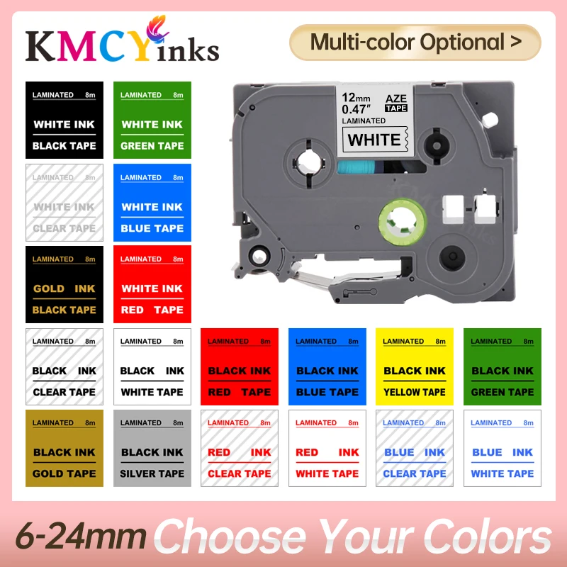 KMCYinks-tz-231-laminated-tz231-tz-231-12mm-Black-on-white-label-Tape ...