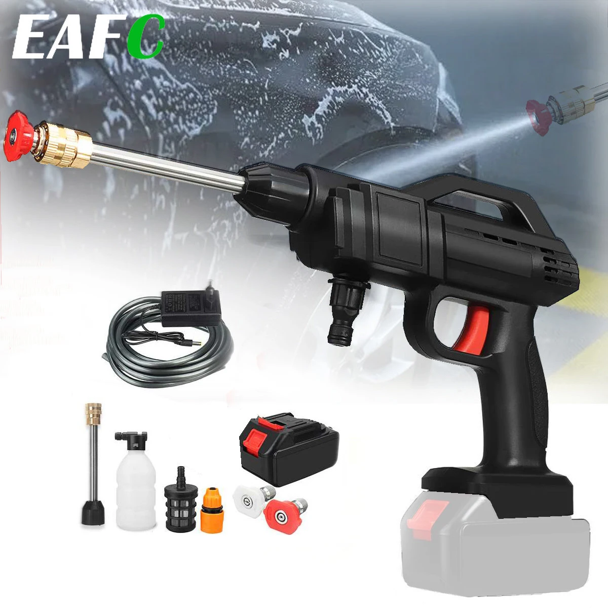 40/50bar Wireless High Pressure Car Wash Washer Gun Foam Generator ...