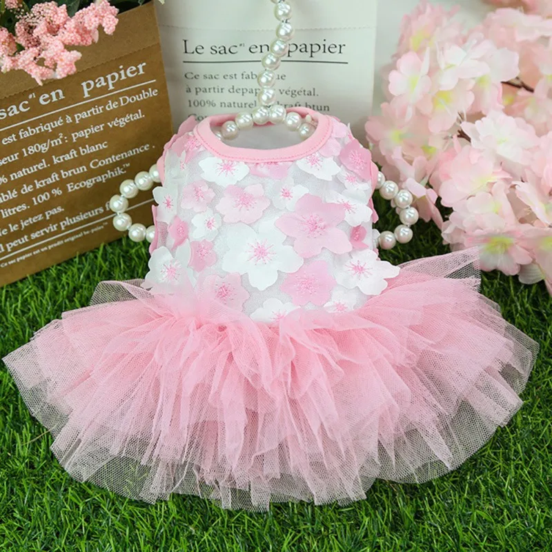 Dog-Summer-Dress-Lace-Chiffon-Dress-for-Small-Dogs-Cat-Lovely-Floral ...